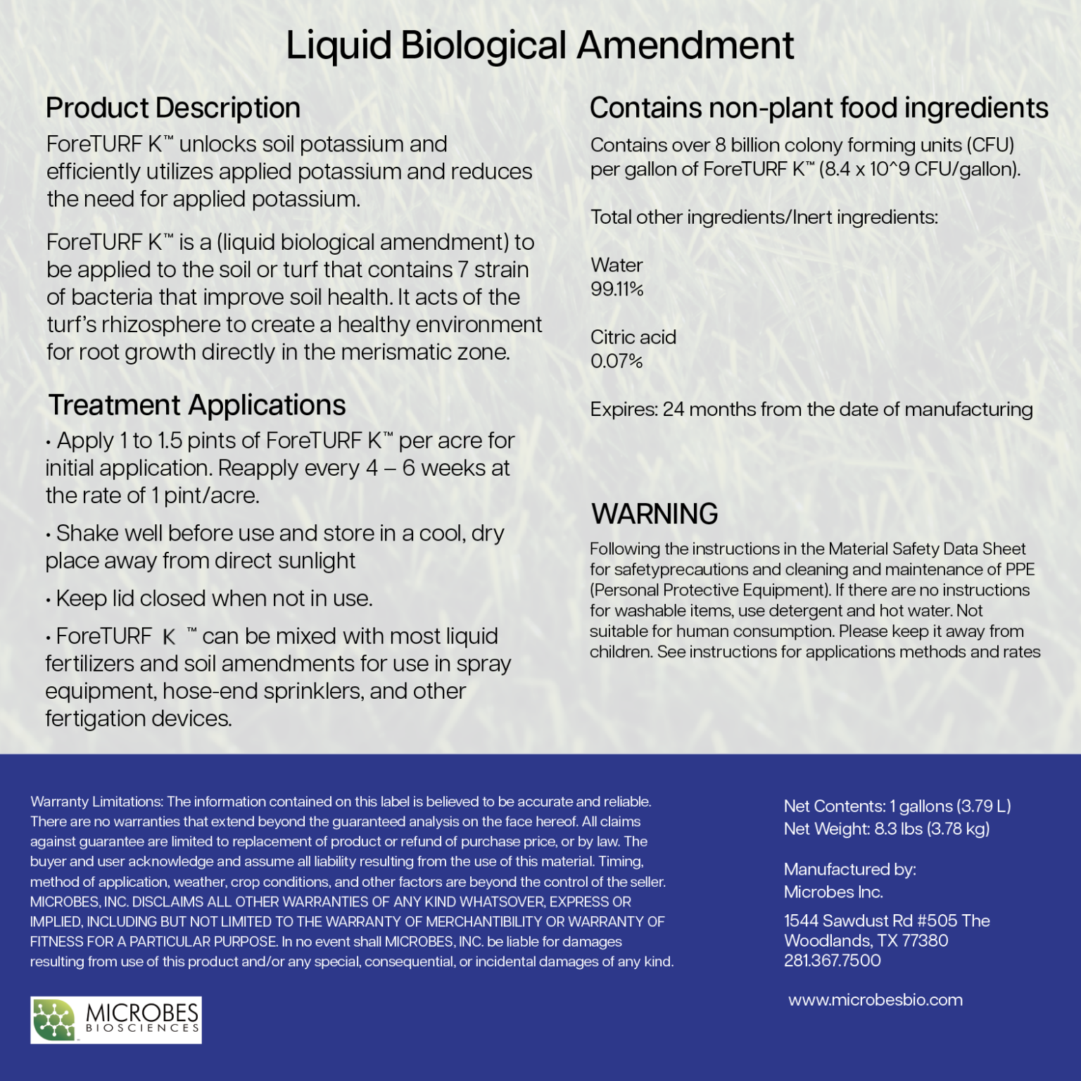 ForeTURF K™ Label | Microbes BioSciences